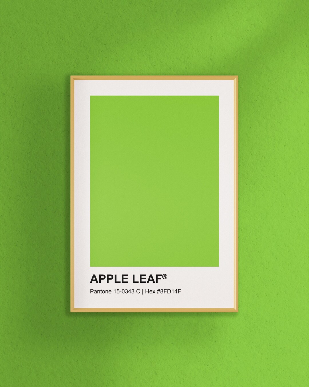 Modern Apple Leaf Pantone Style Minimalist Wall Art Print for Home ...