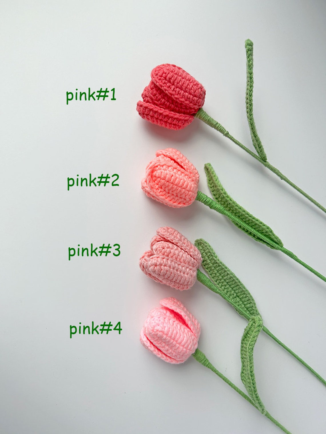 Finished Crochet Tulip, Handmade Flower, Home Decoration, Knitted ...