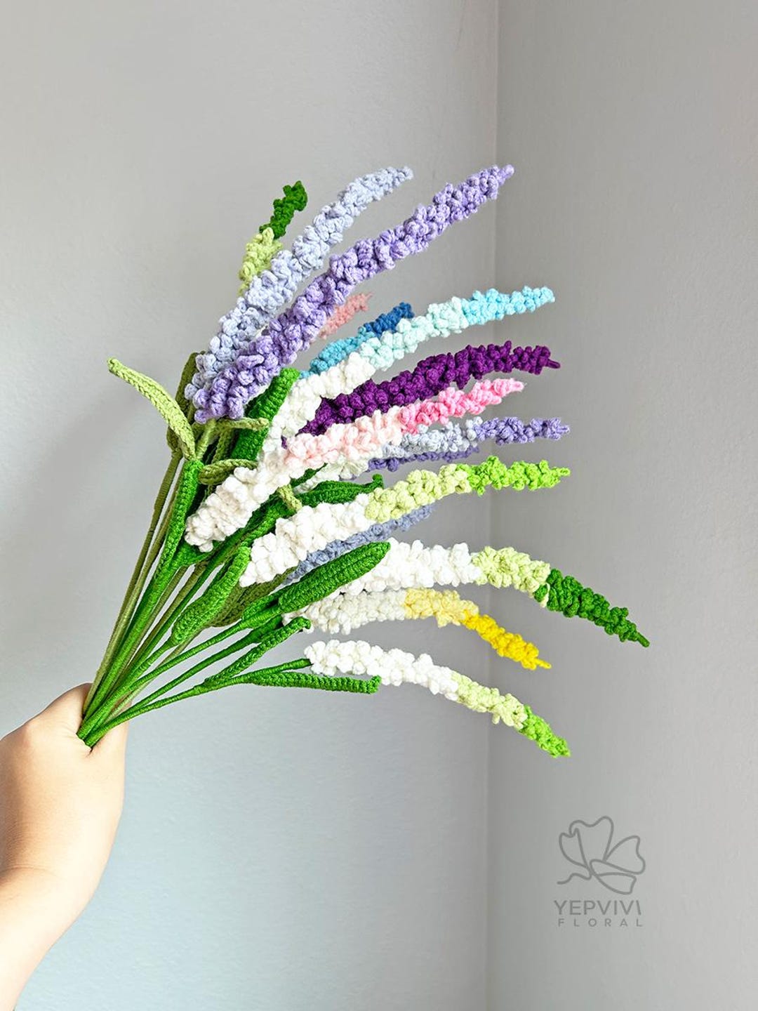 Handmade Crochet Veronica Flower Stem: Spiked Speedwell Yarn Decor - Etsy
