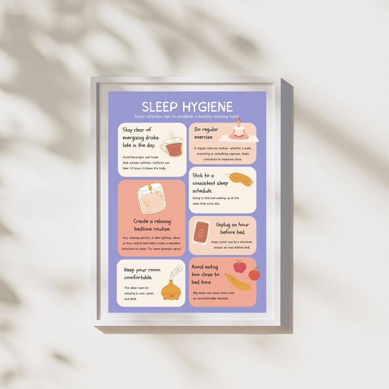 Sleep Hygiene Posters - Etsy