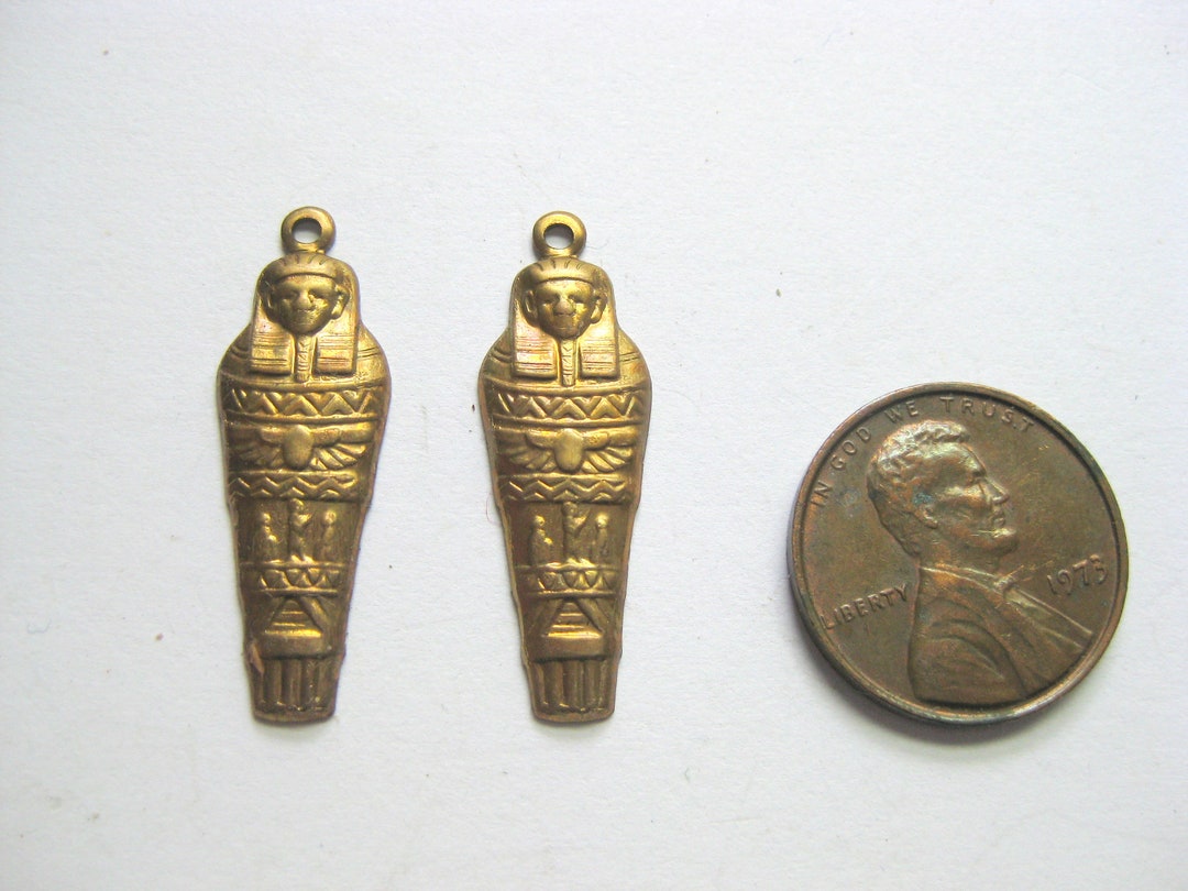 Pair Brass Egyptian Mummy Charms - Etsy