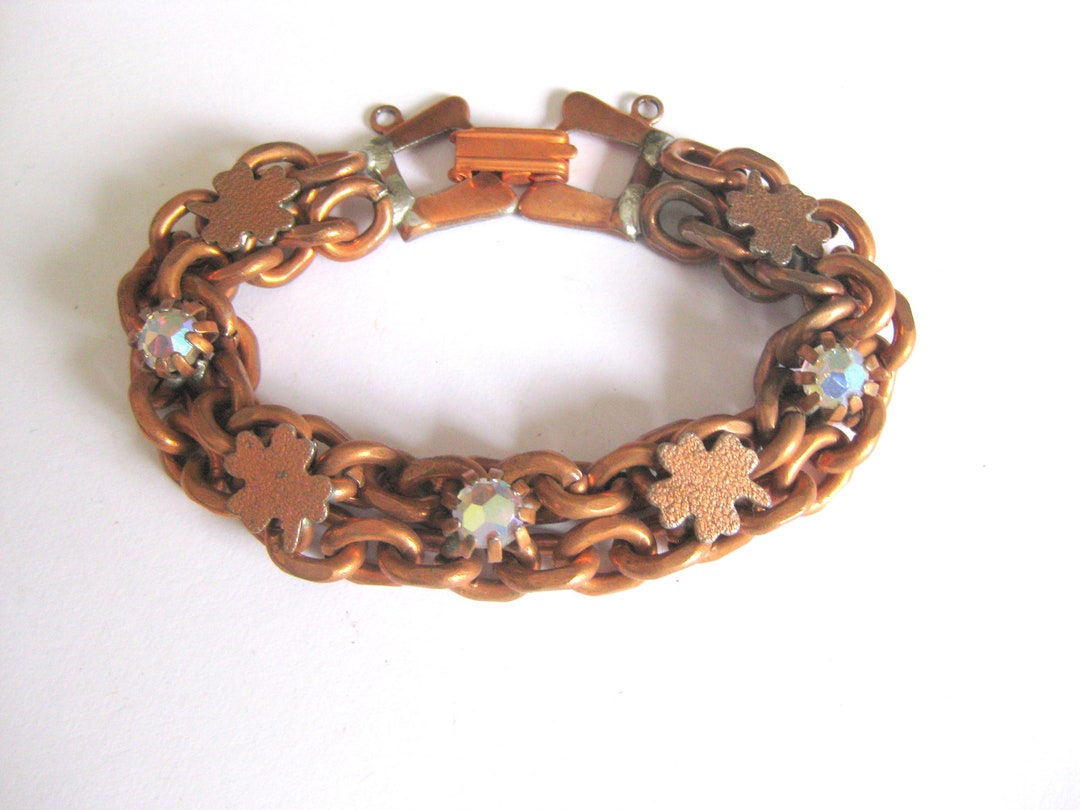 Vintage Clover Bracelet Swarovski Crystals - Etsy