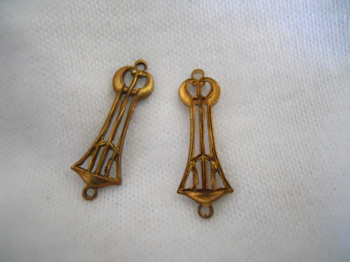Edwardian Brass Ox Connector Pair - Etsy