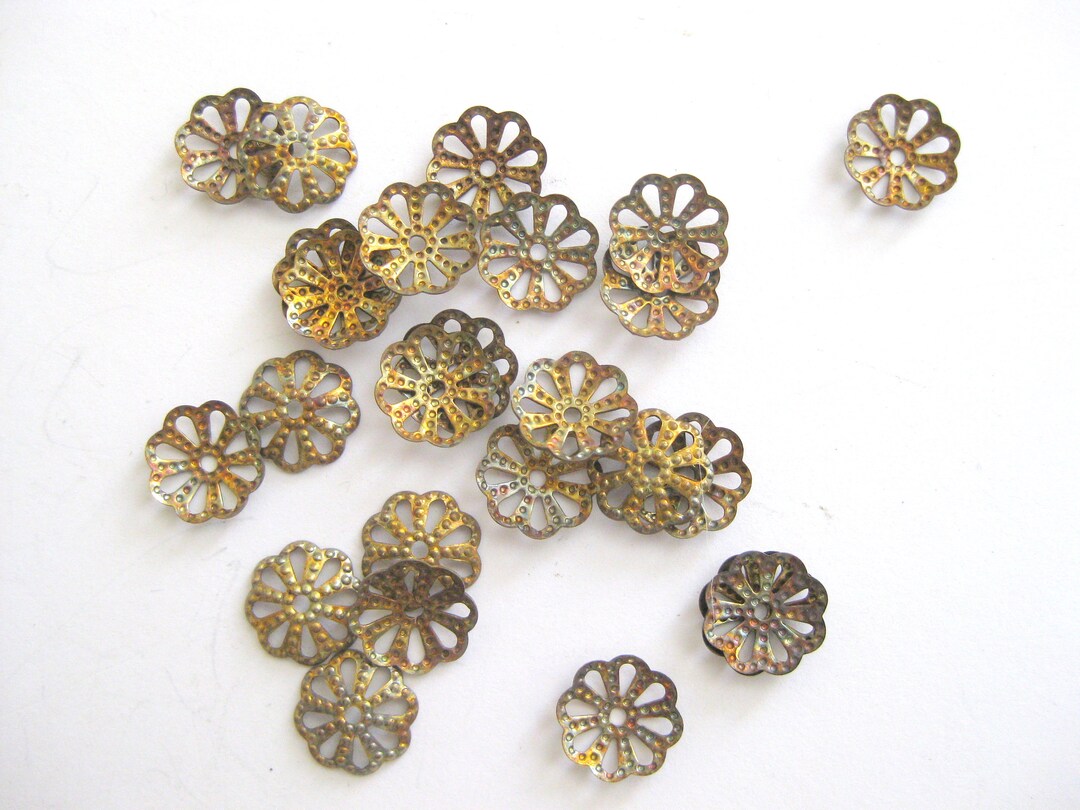 Vintage Brass Bead Cap Lot - Etsy