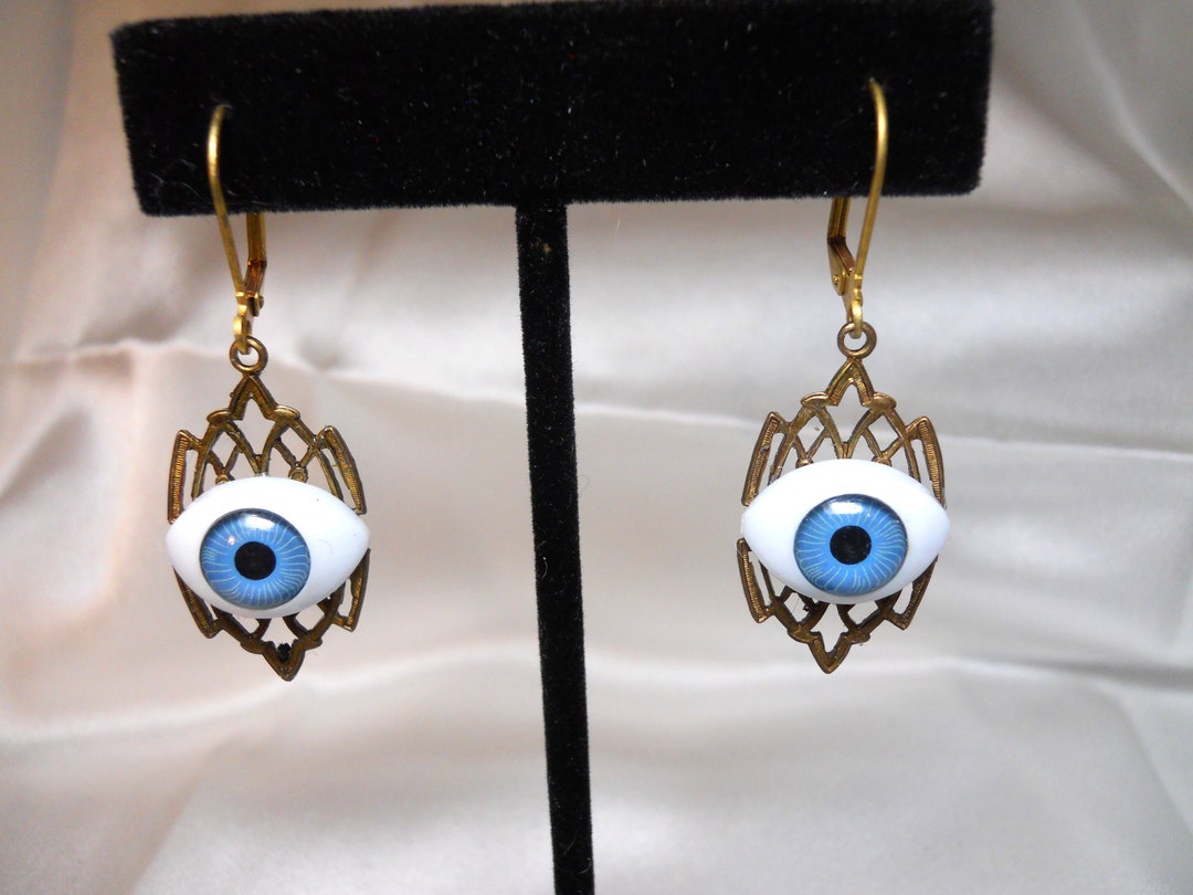 Pair Vintage Blue Eye Earrings - Etsy.de