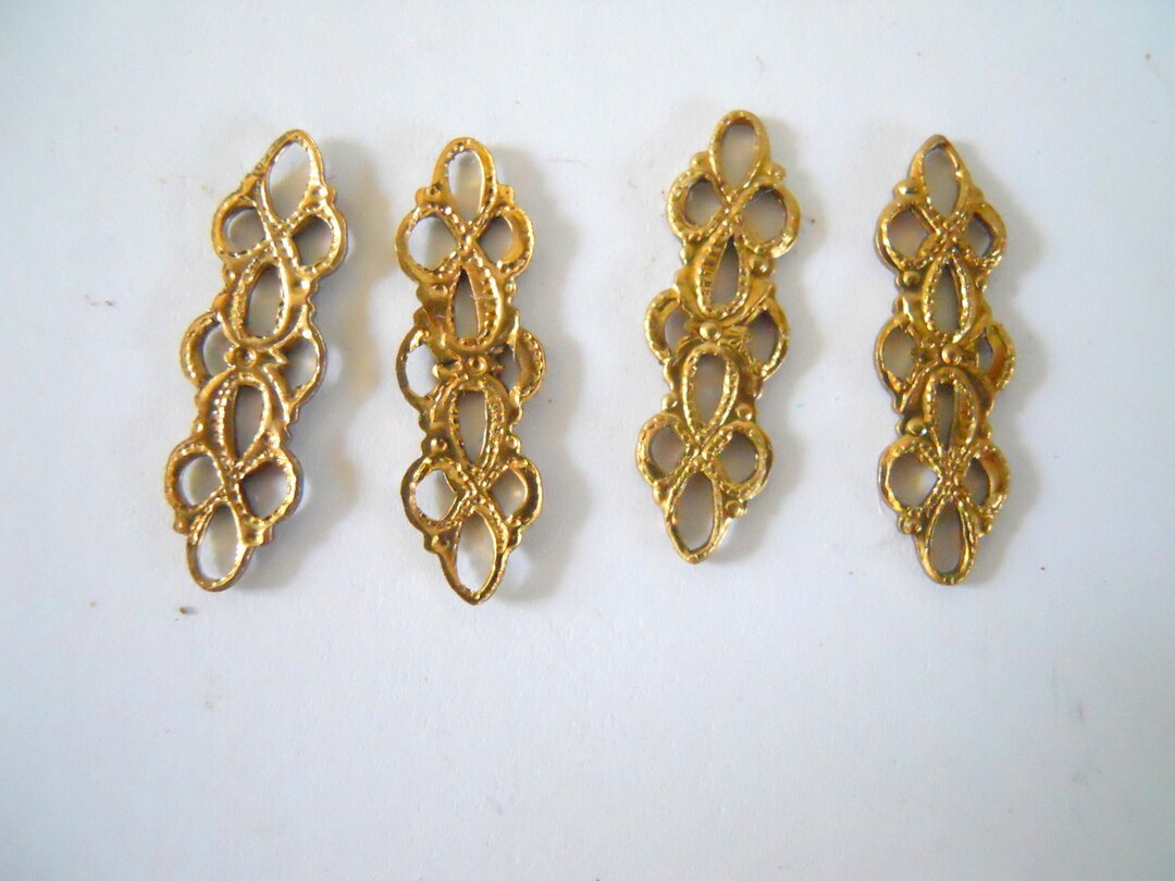 Vintage Brass Filigree Connectors - Etsy