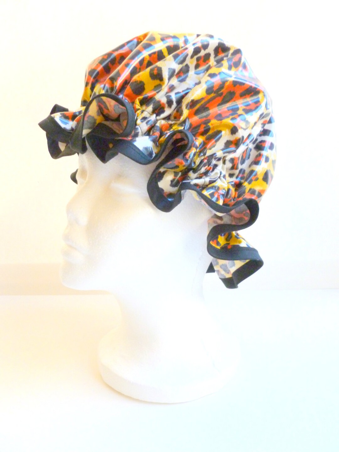 Vintage Shower Caps Cheetah Adult Size - Wipeable and Washable, BPA ...