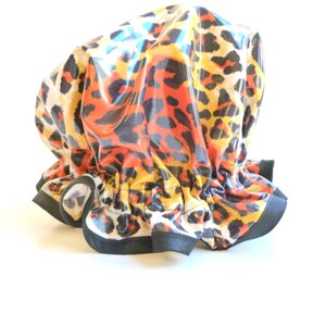 Vintage Shower Caps Cheetah Adult Size - Wipeable and Washable, BPA ...