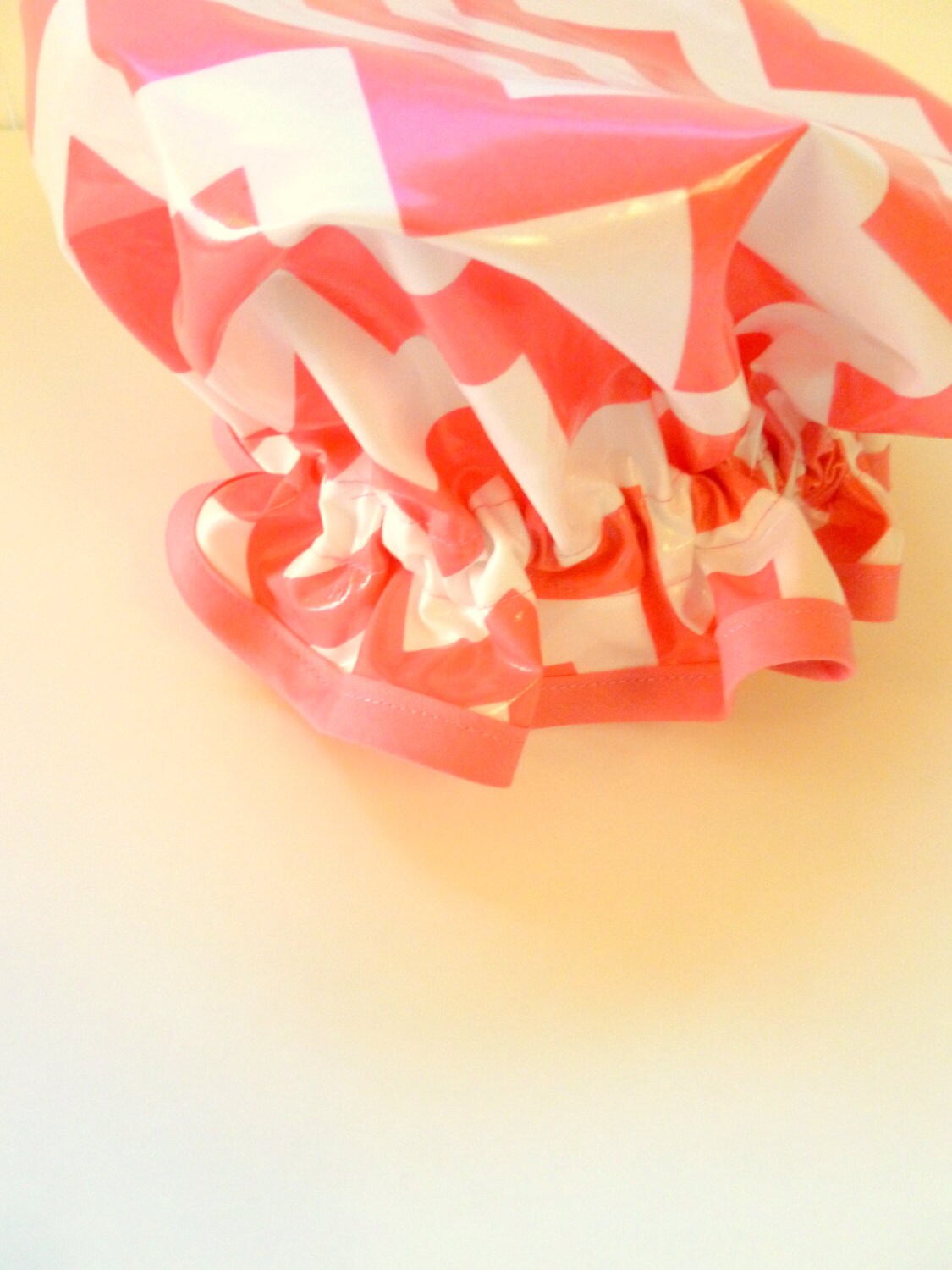 Vintage Shower Caps Hot Pink Chevron Adult Size Wipeable - Etsy