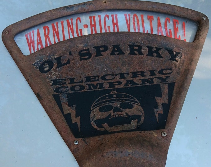 Electric Chair Sign WARNING High Voltage Sign for Capital Punishment Old Sparky Electric Chair ...