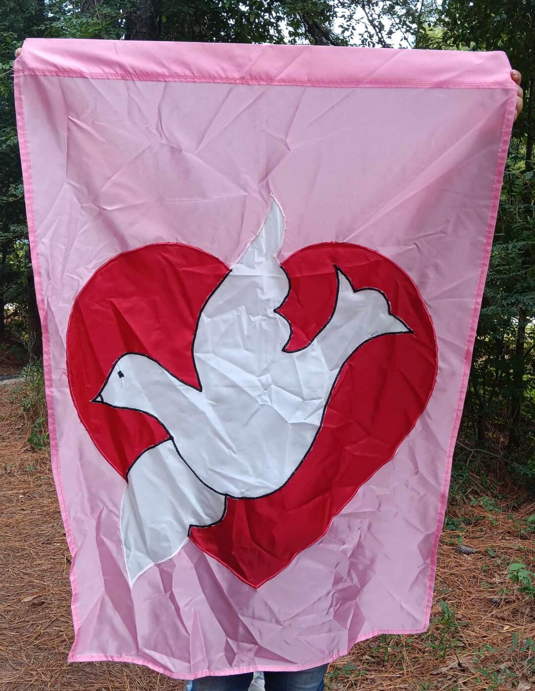 Vintage Peace Flag With Dove Vintage Garden Flag With Peace Symbol Flag ...