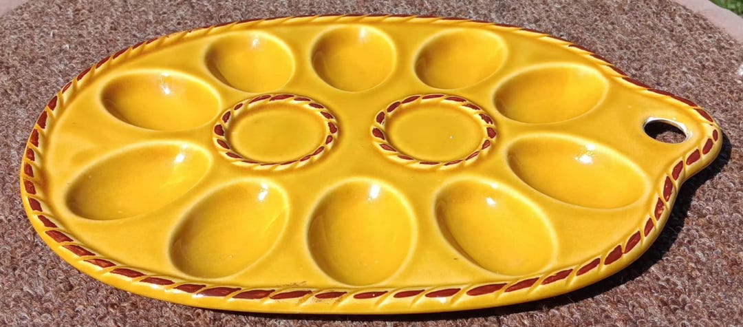 Vintage Deviled Egg Plate ' Vintage Egg Platter for Deviled Eggs ...