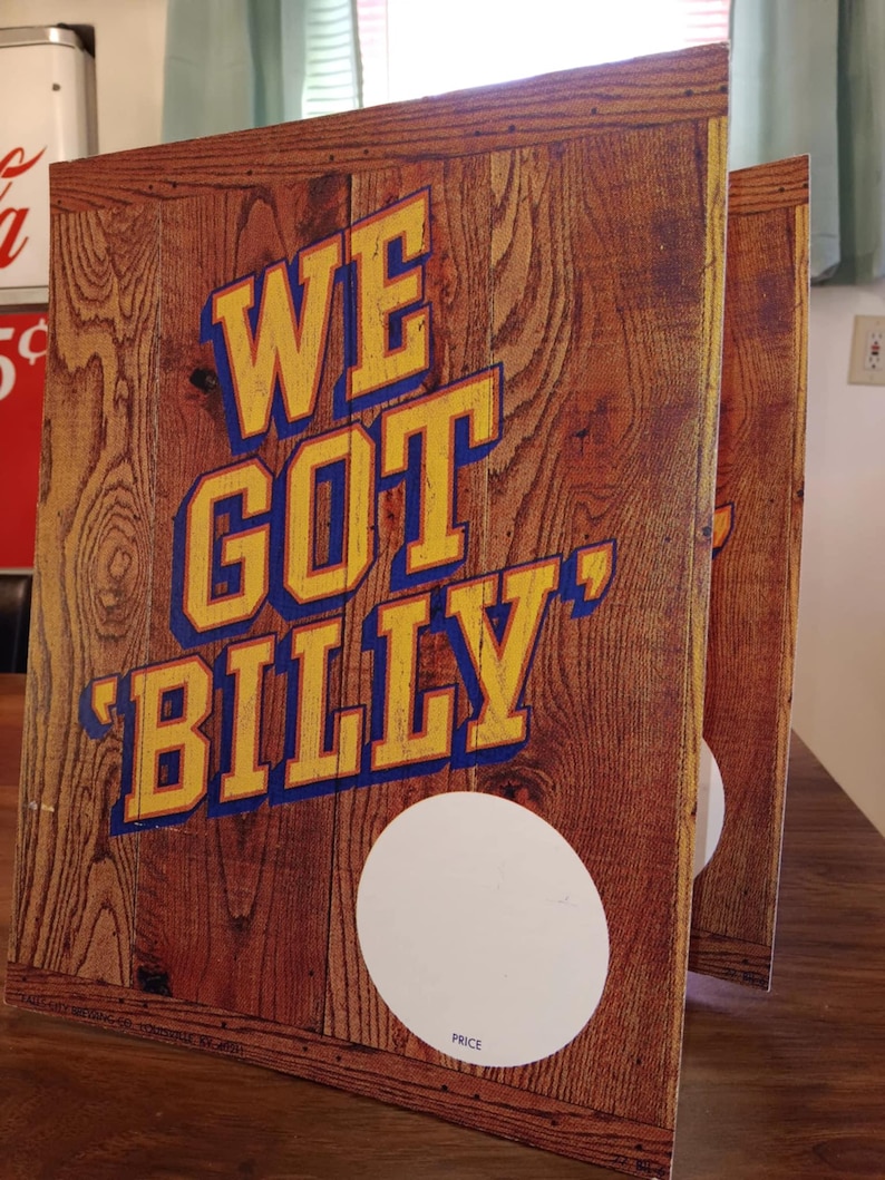Vintage Billy Beer Cardboard Easel Sign - 1977 Falls City Brewery - Etsy