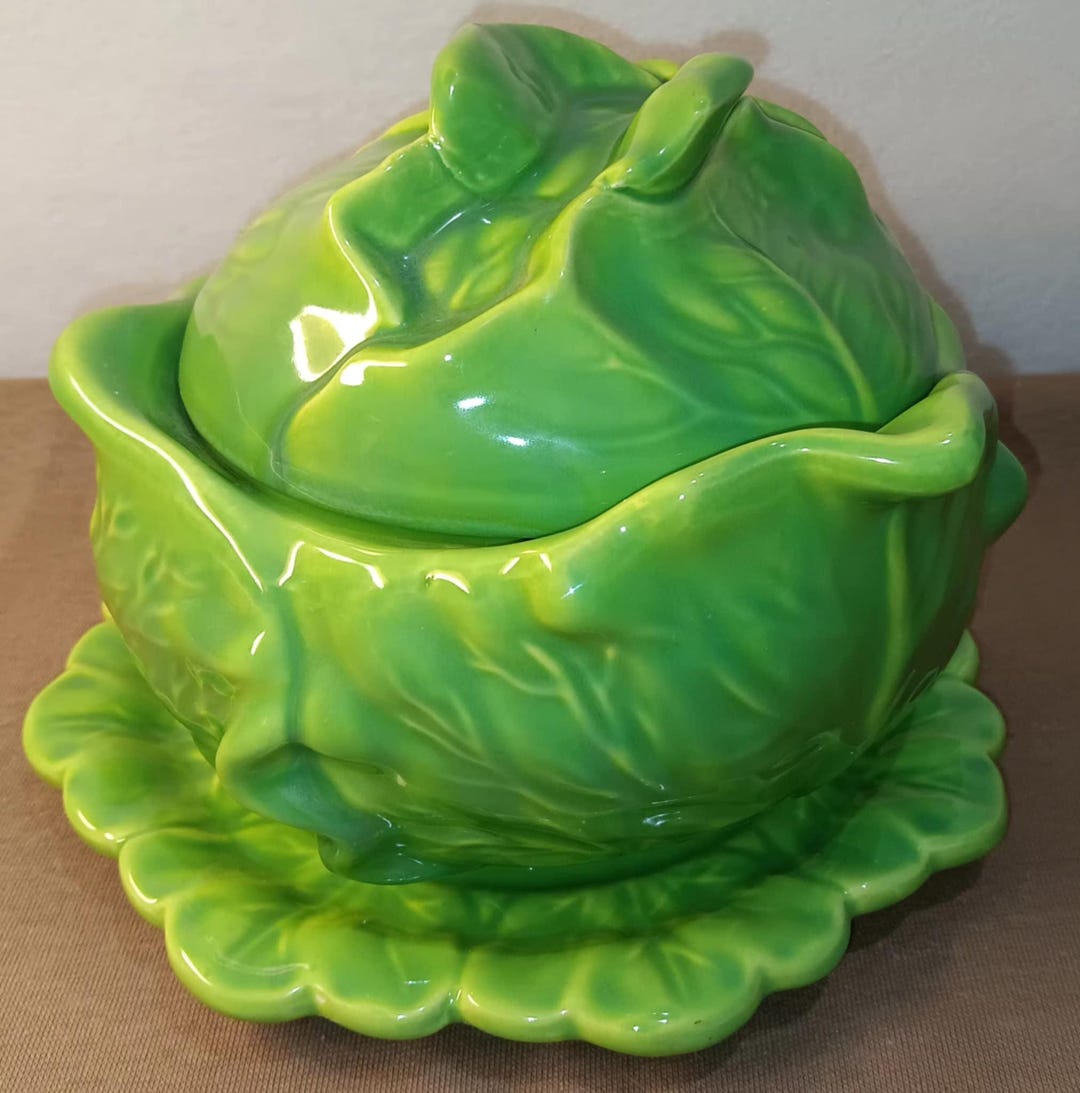 Vegetable Canister Set of Ceramic Cabbage Canister Shaped Like Cabbage ...