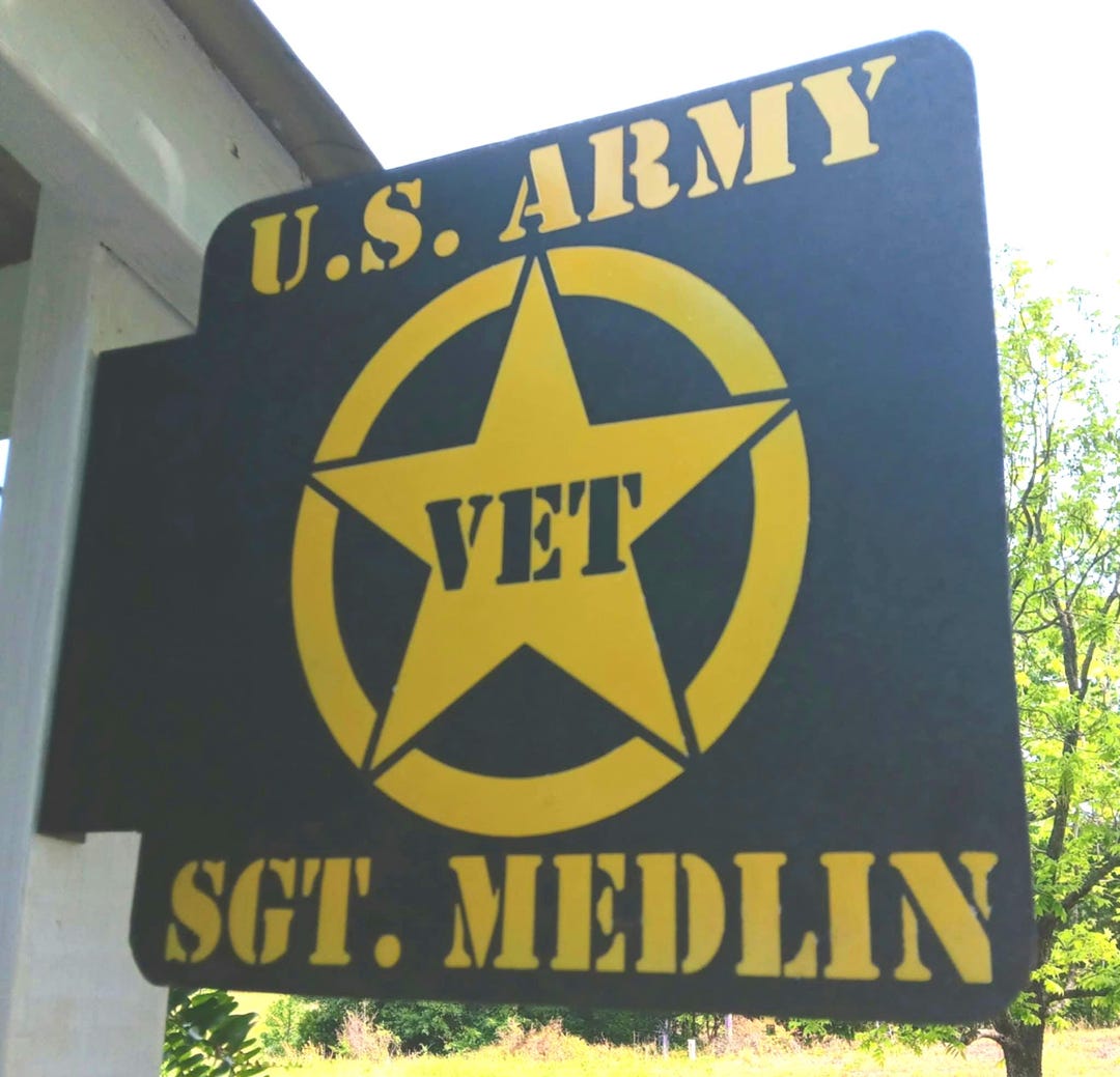 Army Veteran Sign for U.S. Army Sign for Army Veteran Gift Idea for ...