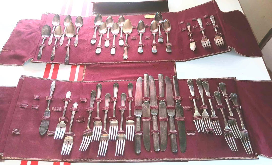 Vintage Rogers Silverware Set of Rogers Silver Plated Silverware Set by ...