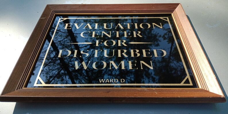 Insane Asylum Sign for Disturbed Women With Gold Lettering for Laughs ...