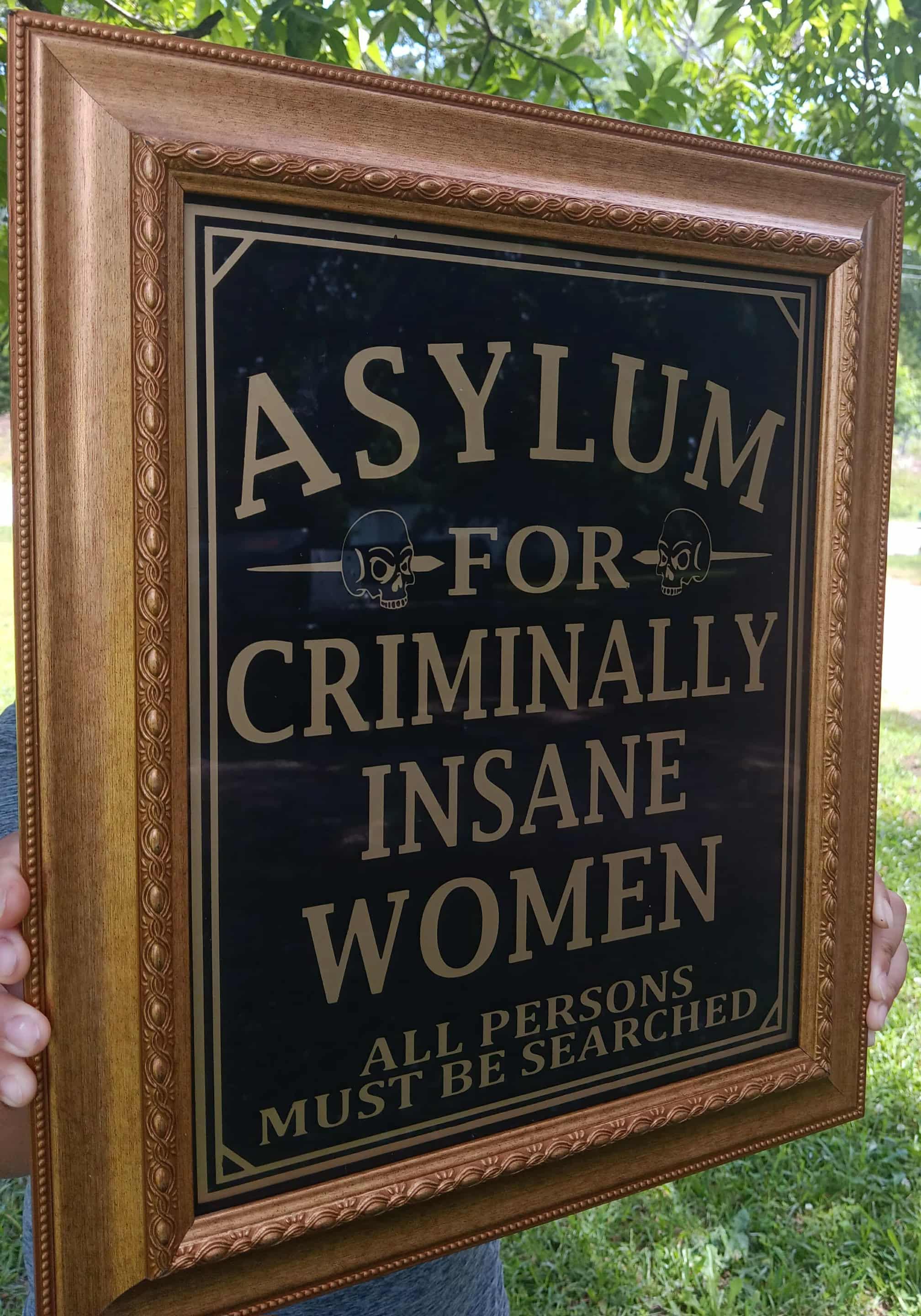 Insane Asylum Picture Sign: Criminally Insane Women, Repurposed Vintage ...