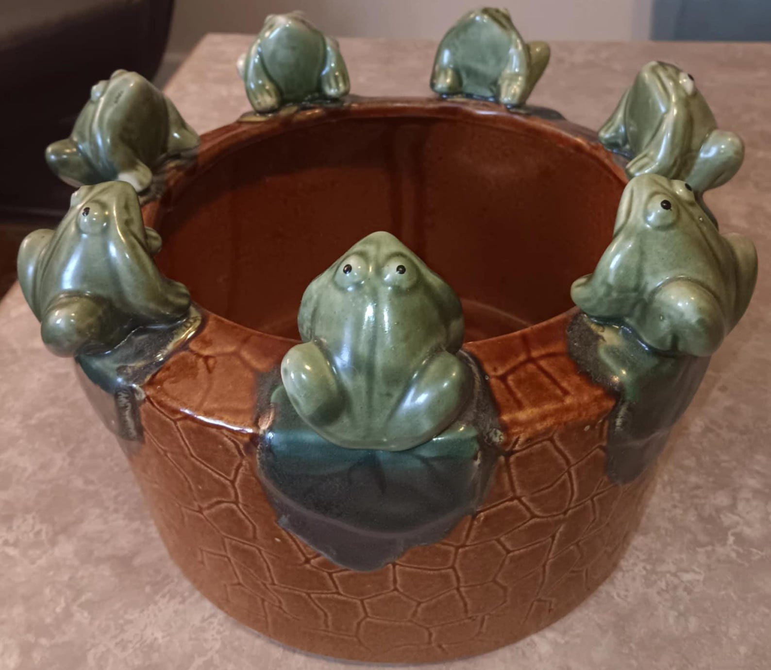 Vintage Frog Planter With Frogs Planter With Frog Ceramic Planter With ...