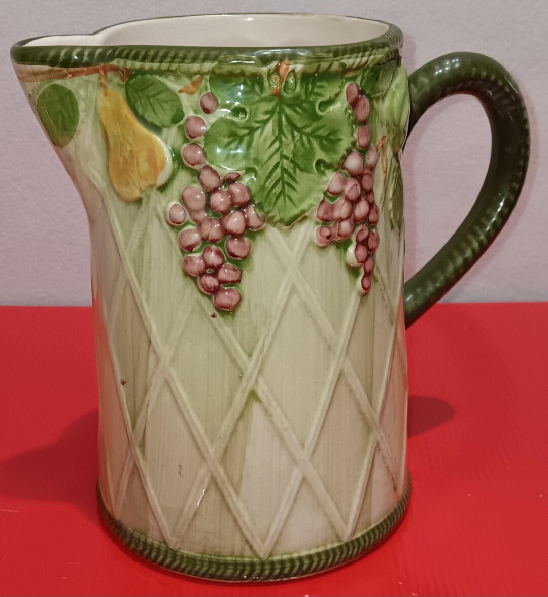 Vintage Fruit Pitcher With Grapes on a Pitcher With Fruit on a Pitcher ...