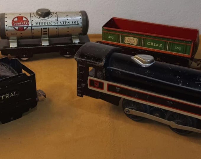 Vintage Train Set From Marx Train Set of Vintage Metal Train Set by ...