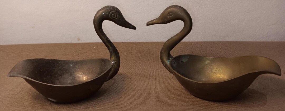 Brass Swan Dish for Soap Swan Dish for Jewelry Swan Trinket Dish Set of ...