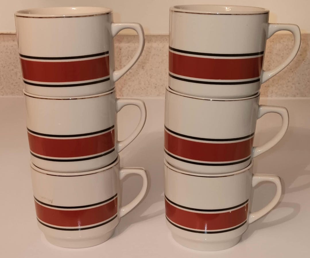 Vintage Stacking Cups for Coffee Stacking Cup Set of Stacking Mugs for ...