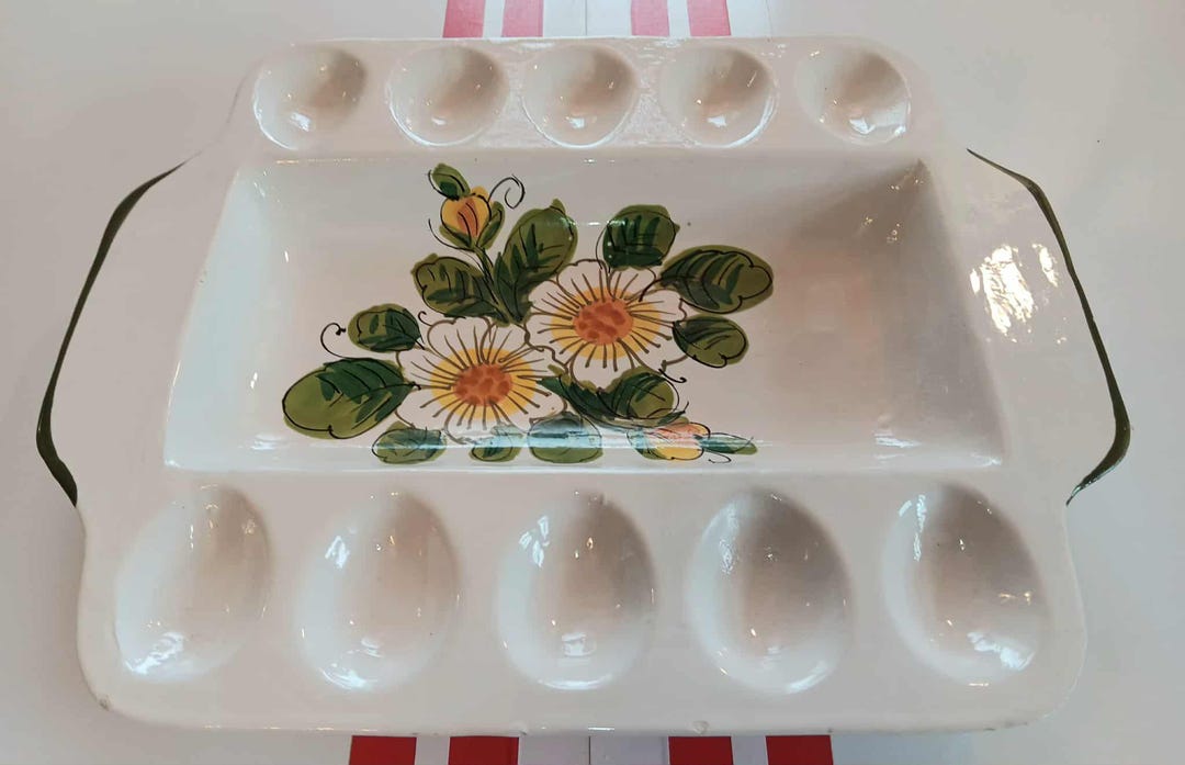 Vintage Deviled Egg Plate ' Vintage Deviled Egg Serving Plate - Etsy