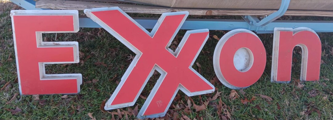 Vintage Gasoline Sign ' Vintage Exxon Sign - Etsy