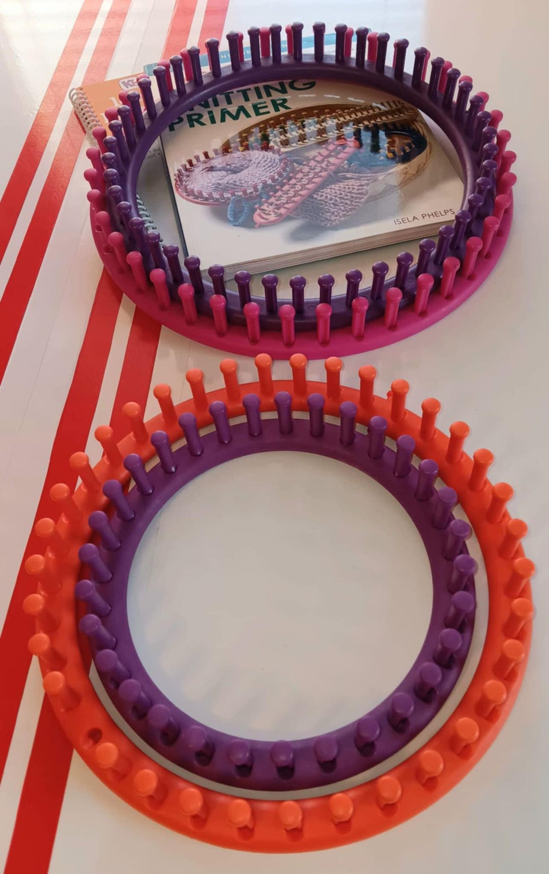 Knitting Loom for Knitting - Vintage Round Knitting Loom With Knitting ...