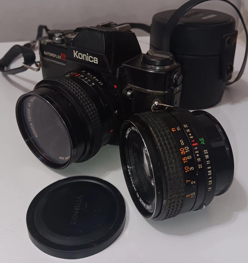 Vintage Konica Autoreflex TC Camera With Konica Hexar and Konica ...