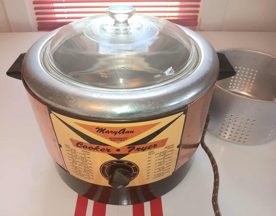 Vintage Mary Ann Electric Cooker Fryer With Glass Lid - Etsy