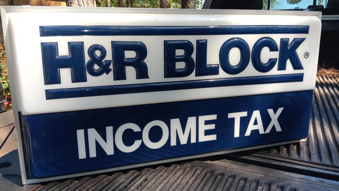 H & R Block Sign From Tax Service Sign for Tax Preparation Sign for ...