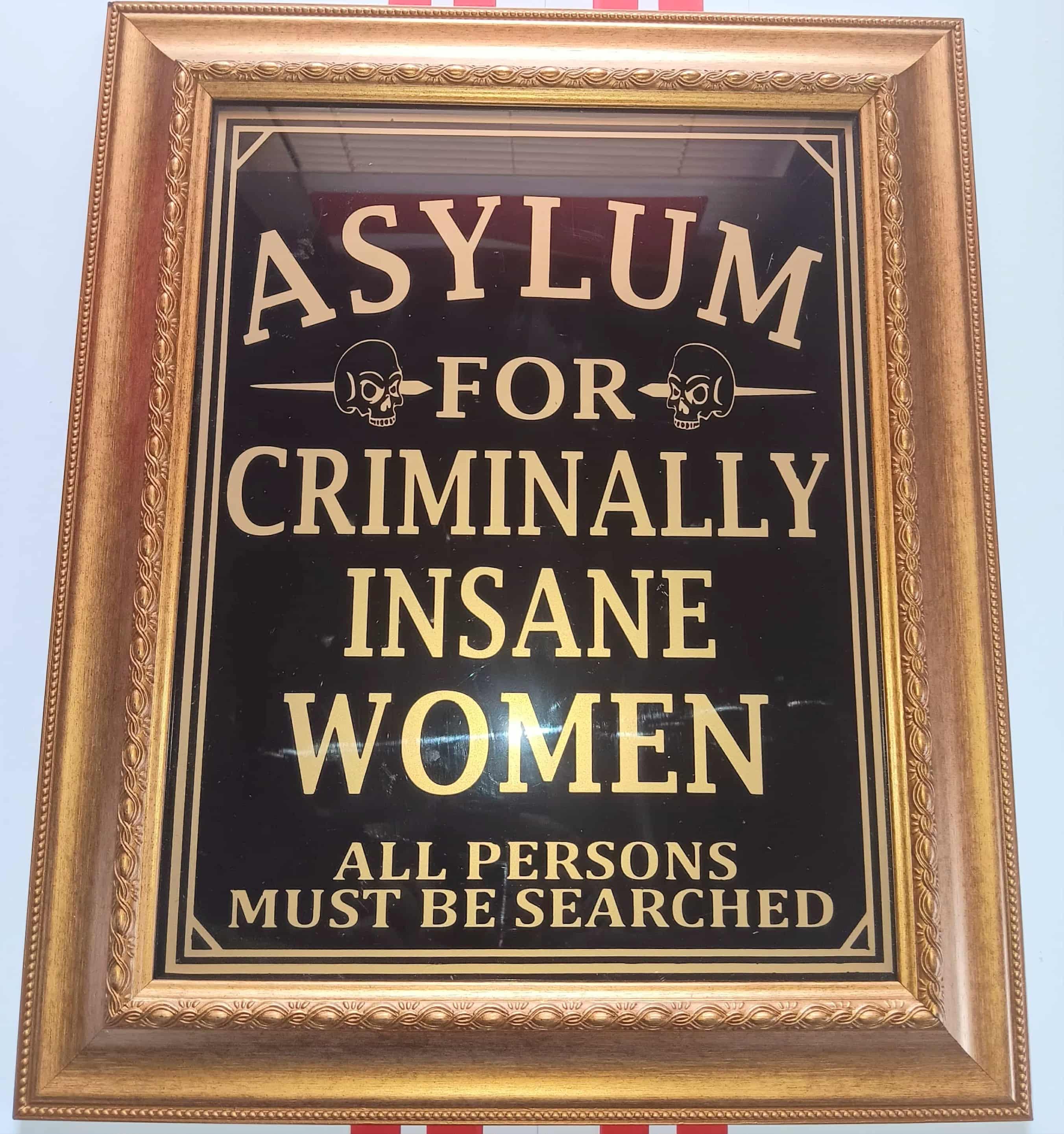 Insane Asylum Picture Sign: Criminally Insane Women, Repurposed Vintage ...