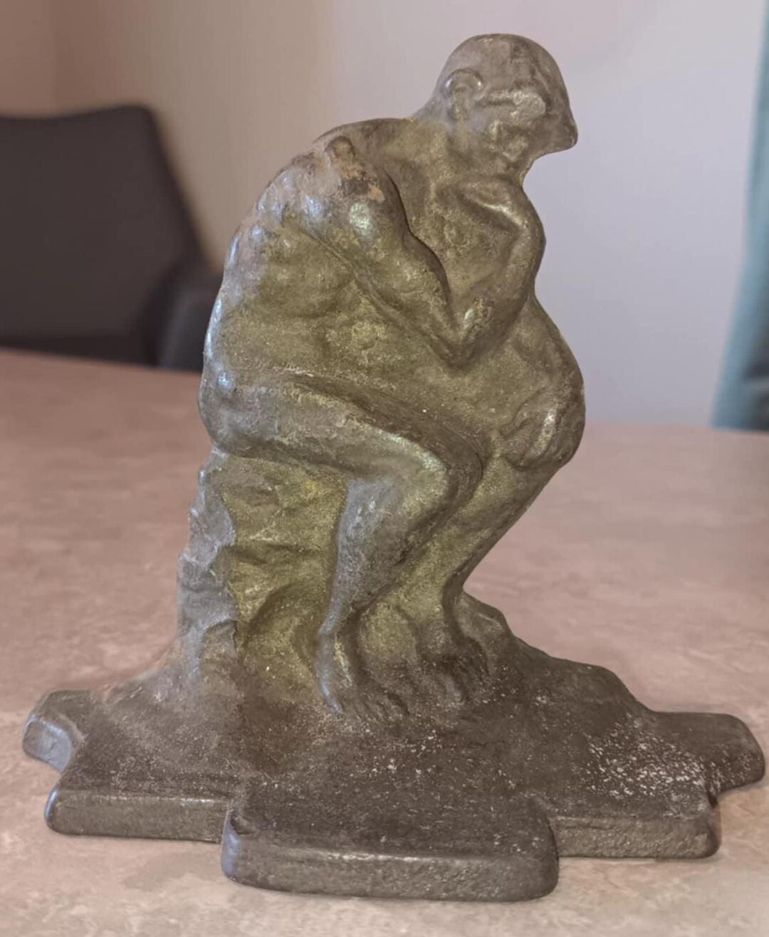 Vintage Thinker Bookend ' Vintage the Thinker Bookend ' Cast Iron ...