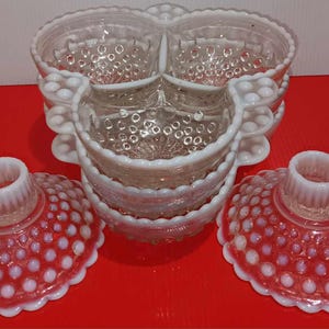 Vintage Fenton Hobnail Candy Dish - Fenton Fenton Candle Holder Set ...