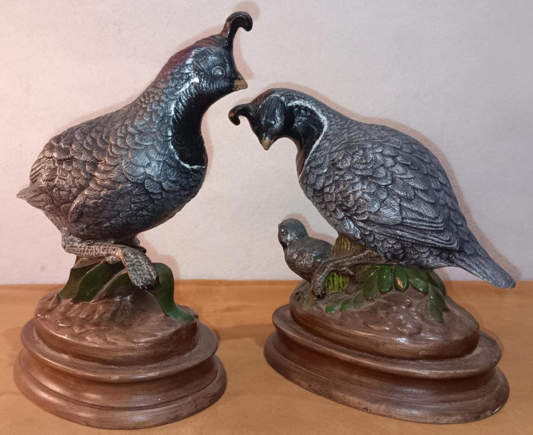 Quail Figurine Pair of Quail Pair of Two Ceramic Quail Figurines Set of ...