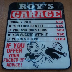 Personalized Garage Sign With Shop Name Garage Sign Rules for My Garage ...