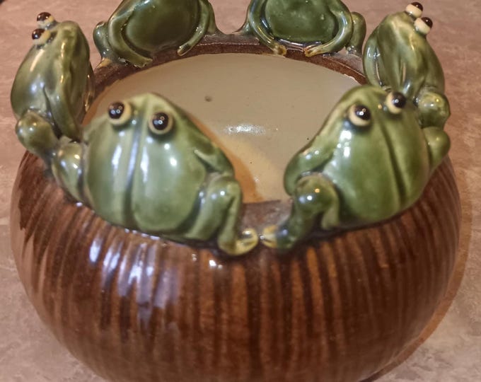 Vintage Frog Planter With Frogs Planter With Frog Ceramic Planter With ...