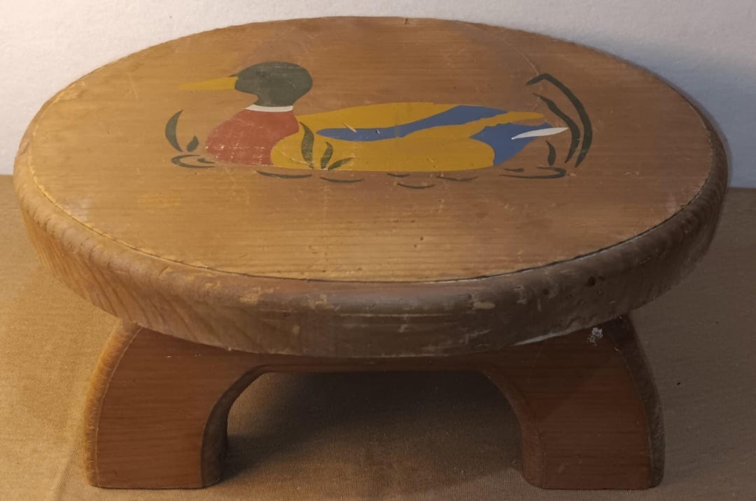 Wooden Step for Kitchen Vintage Wooden Duck Step Stool With Duck on a ...