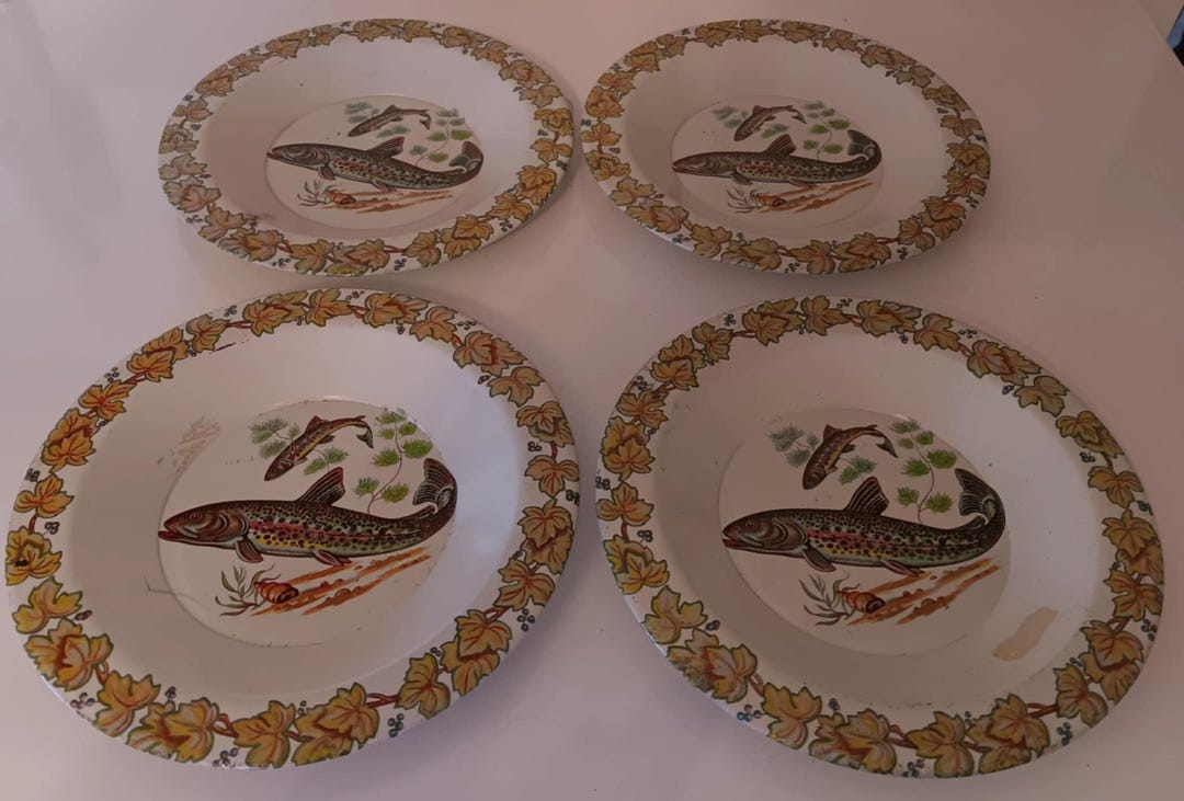 Trout Fishing Plate for Fishermen Plate With Trout on a Plate for ...