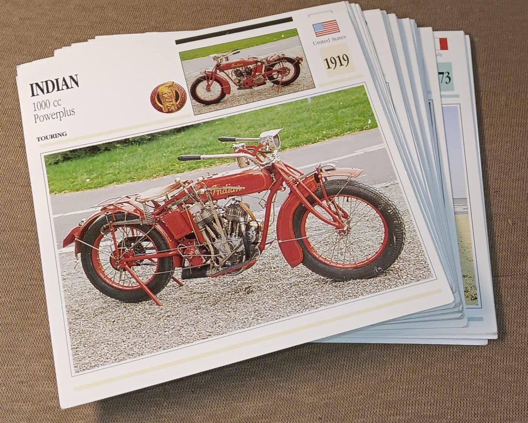 Vintage Motorcycle Cards With Specs Vintage Motorcycle Advertising ...
