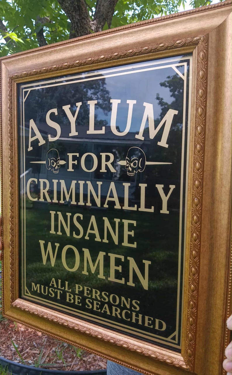 Vintage Insane Asylum Sign ' Personalized Psychiatric Patient Sign ...