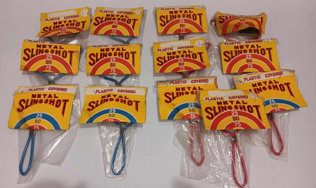 Vintage Toy Slingshot for Beginners Vintage Slingshot in Blue and Red ...