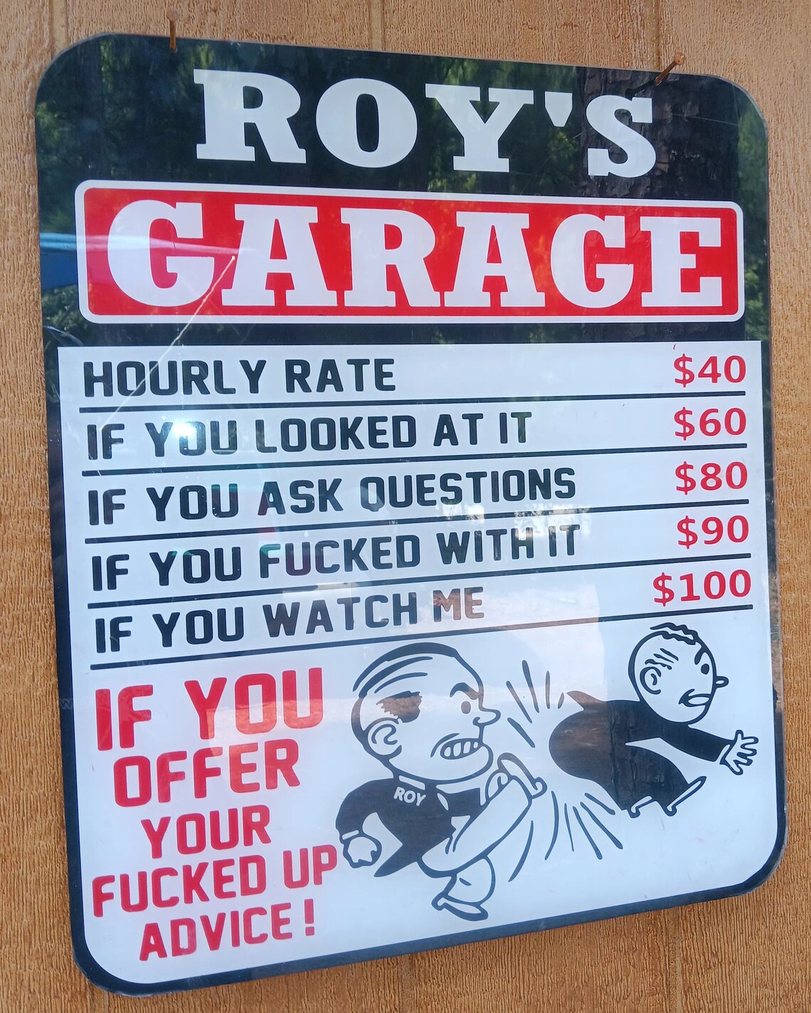 Personalized Garage Sign With Shop Name Garage Sign Rules for My Garage ...