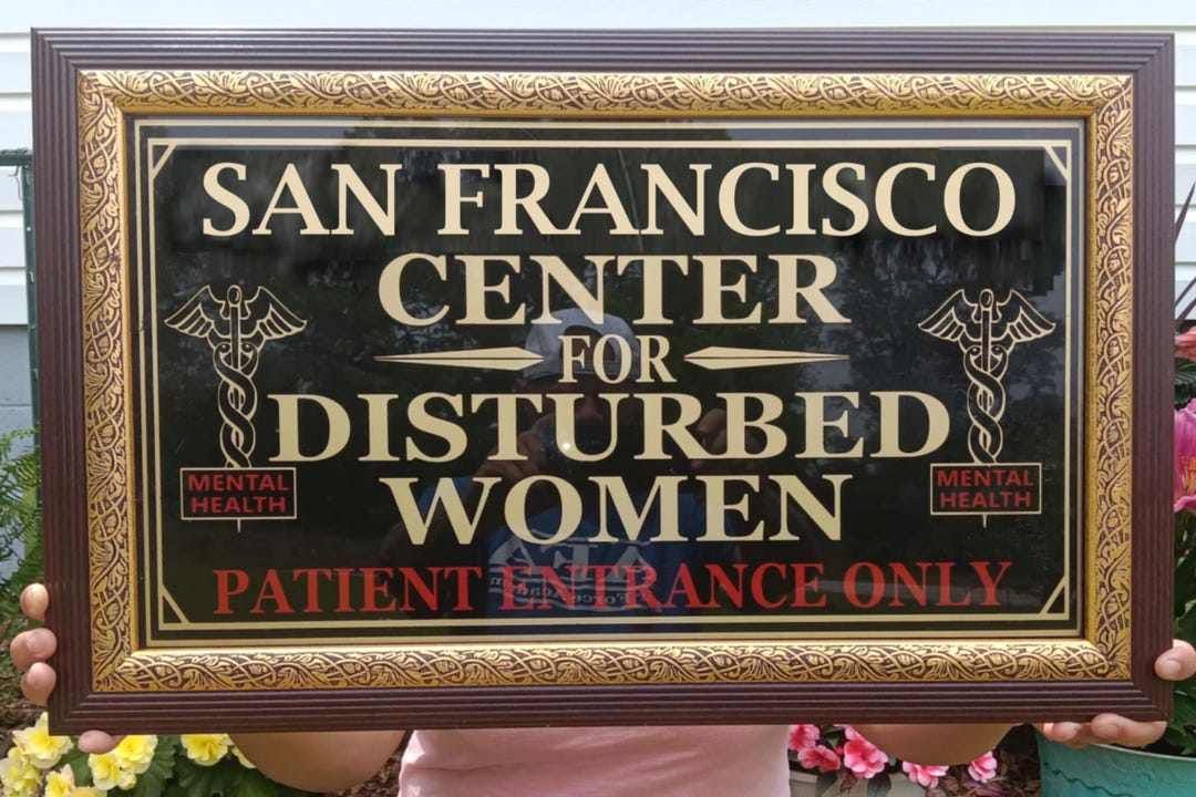 Insane Asylum Sign: San Francisco Art, Repurposed Frame - Etsy