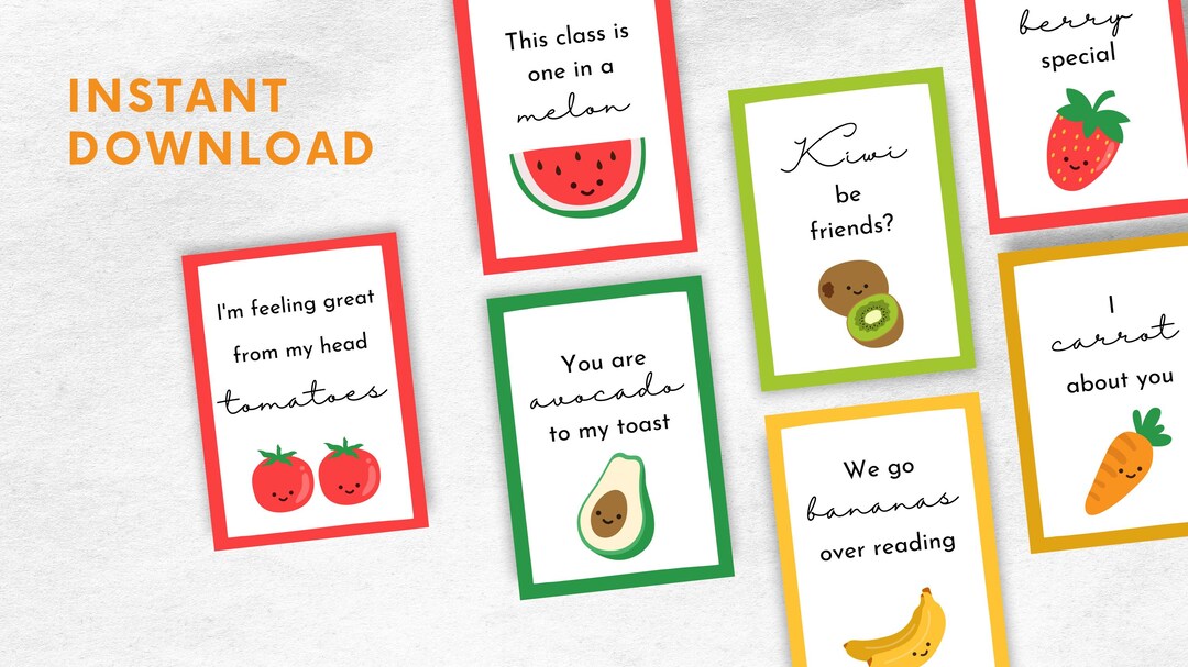 Cute Fruit and Veggie Pun Classroom Posters - Printable Positive ...