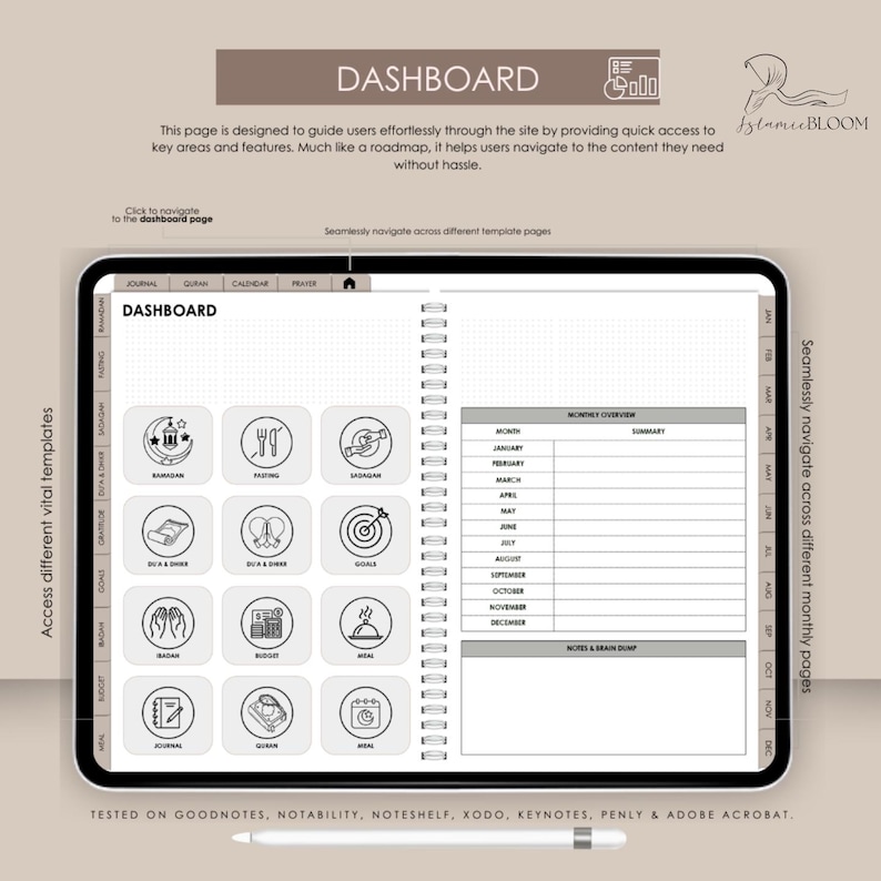 Muslim Digital Planner 2026 and Undated • Islamic Life Planner With ...