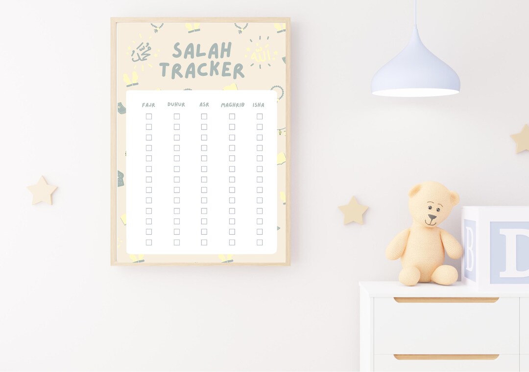 Kids Salah Tracker Printable | Islamic Prayer Chart for Children ...