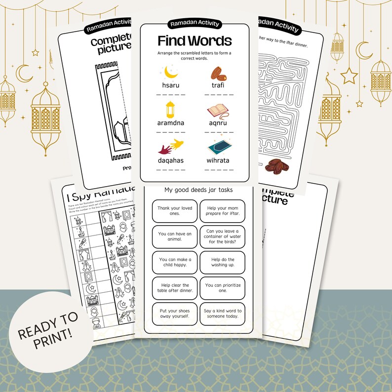 Ramadan Kids Activity Pack | Printable Islamic Worksheets (instant ...